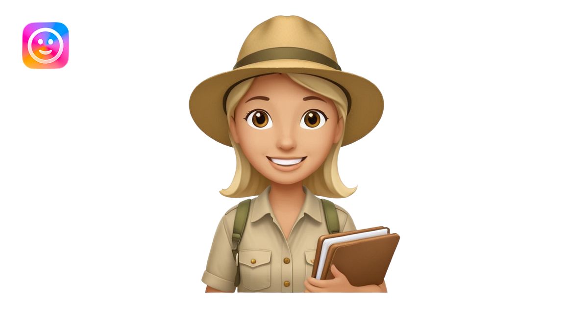 island tour guide with a notebook emoji | AI Emoji Generator