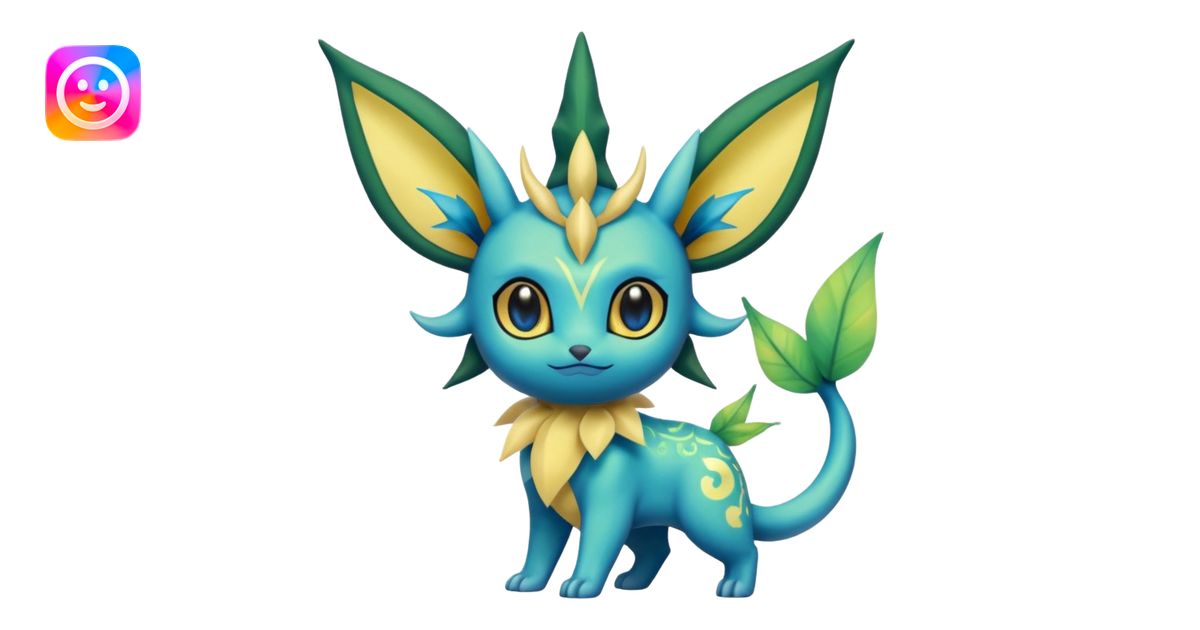 Amaura-Celebi-Umbreon-Vaporeon-Leafeon-fusion emoji | AI Emoji Generator