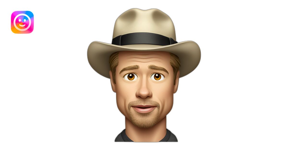 Brad Pitt Mickey O'Neil with hat emoji | AI Emoji Generator