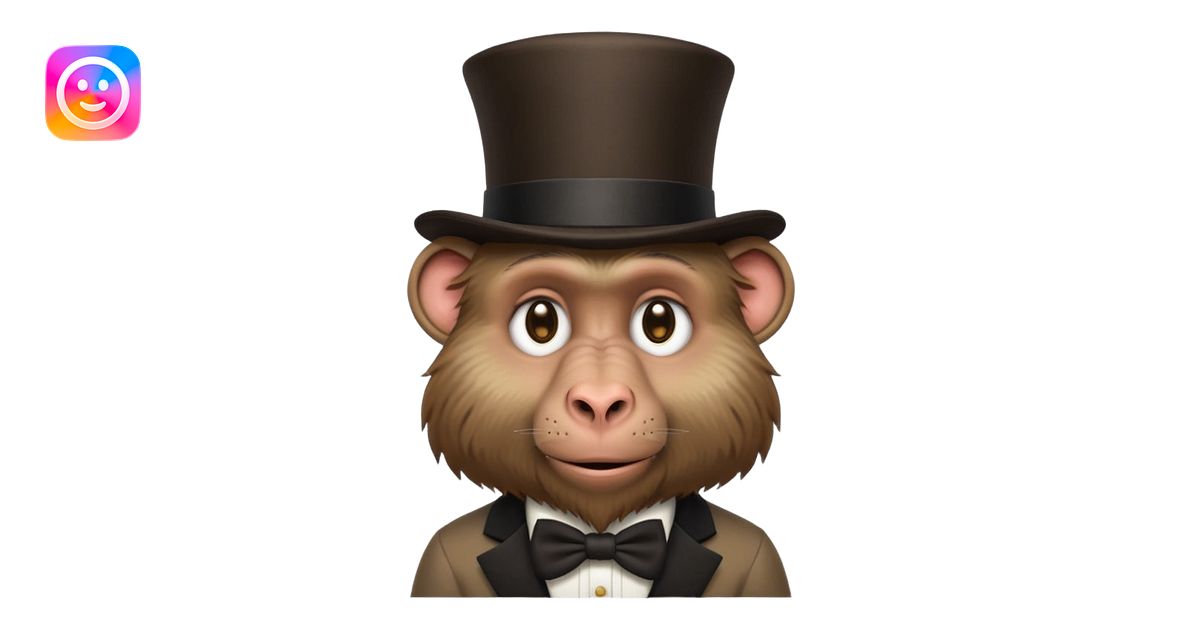 baboon with top hat emoji | AI Emoji Generator