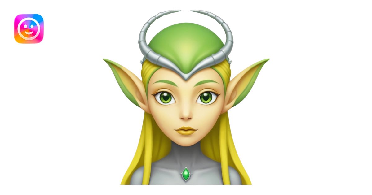 lady alien with yellow skin, Half body. emoji | AI Emoji Generator