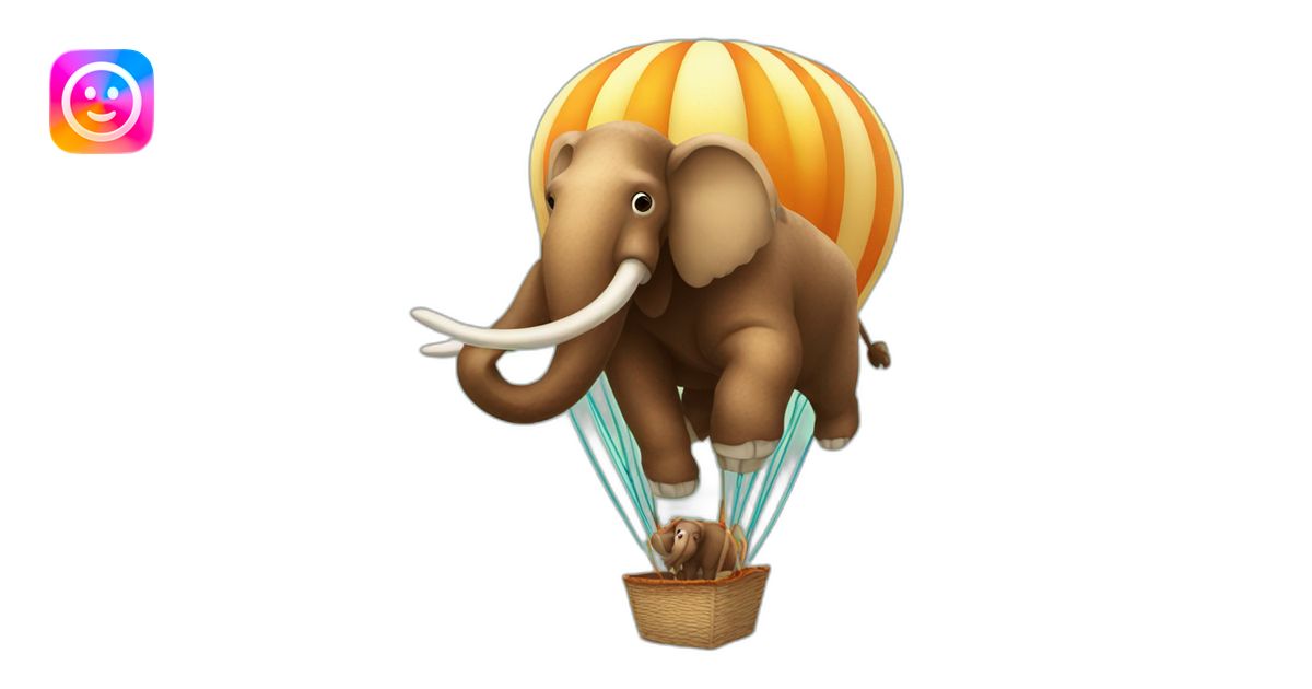 mammoth in a hot air balloon emoji | AI Emoji Generator