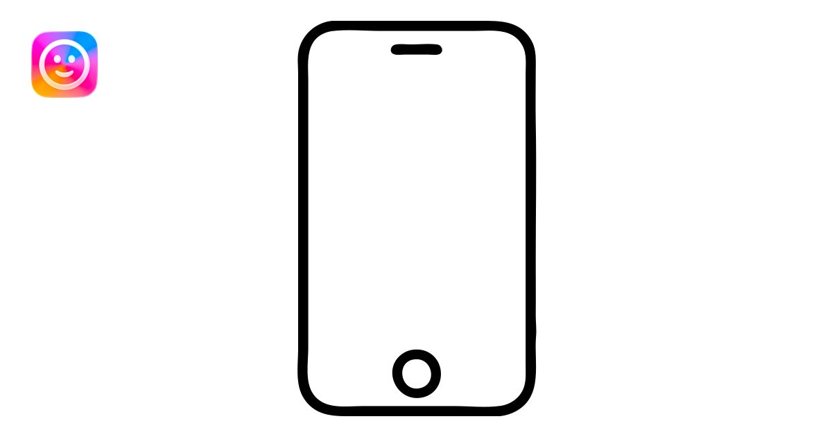 cell phone icon outline black icon | AI Emoji Generator