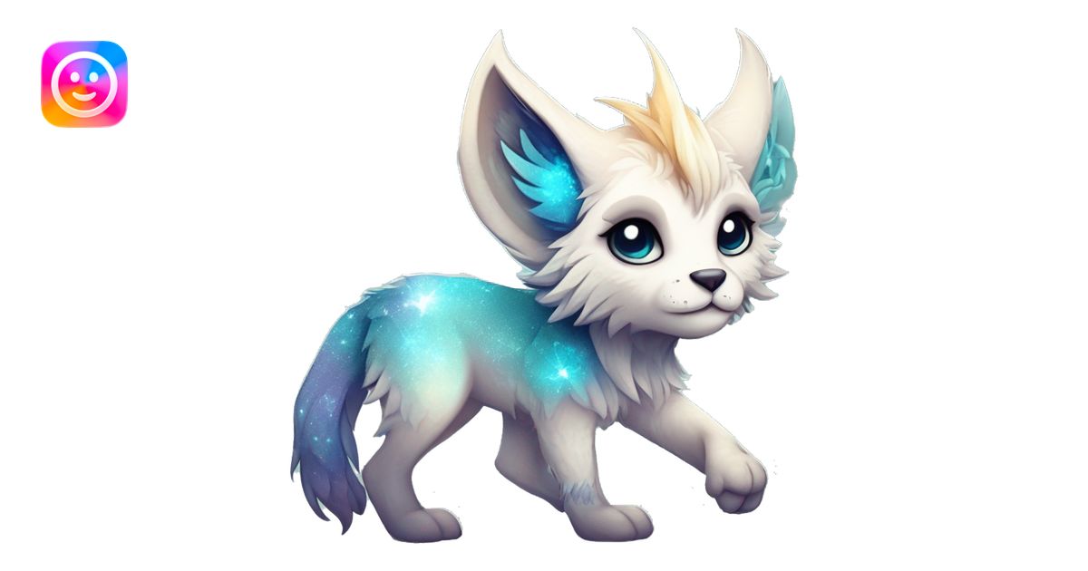 Cool cute Kawaii edgy ethereal futuristic modern fantasy animal sparkle ...