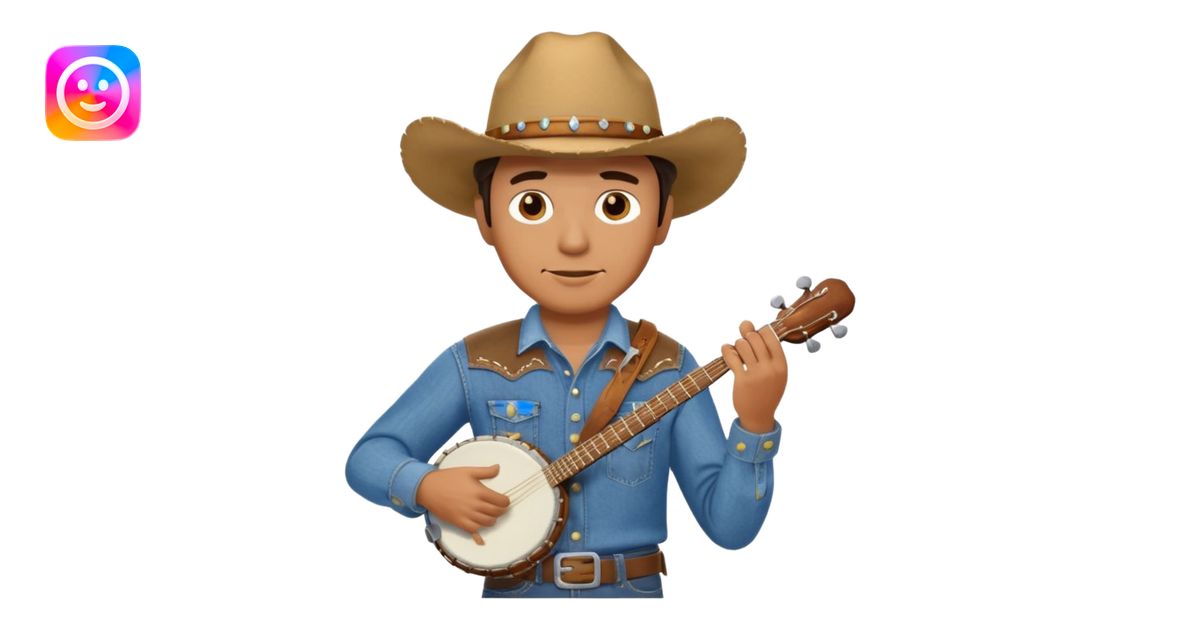 banjo-playing cowboy emoji | AI Emoji Generator