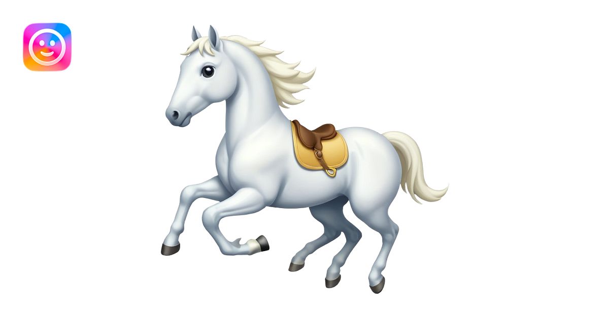 Creat a white horse running emoji | AI Emoji Generator