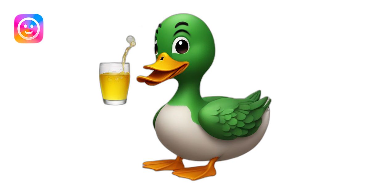Drunk duck emoji | AI Emoji Generator