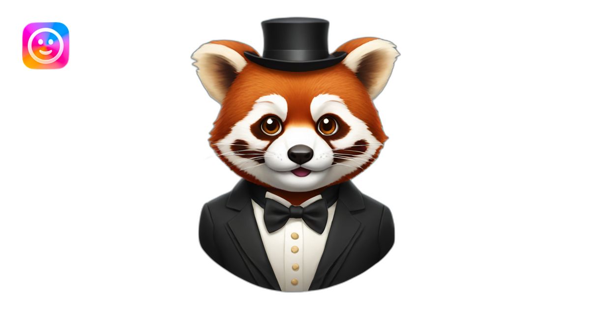 Red panda wearing monocles emoji | AI Emoji Generator