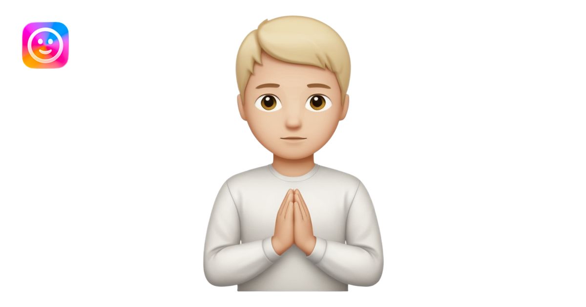 stand and wait with folded hands emoji | AI Emoji Generator