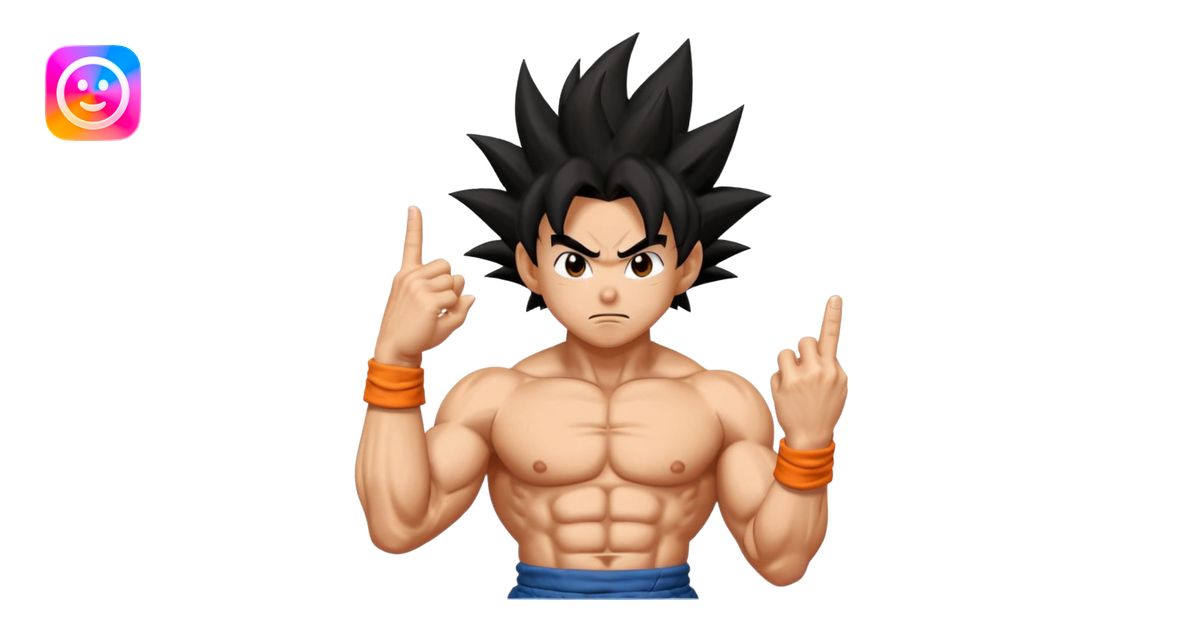 Goku middle finger emoji | AI Emoji Generator