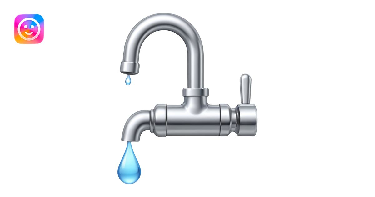 a tap with a small water droplet at the end emoji | AI Emoji Generator
