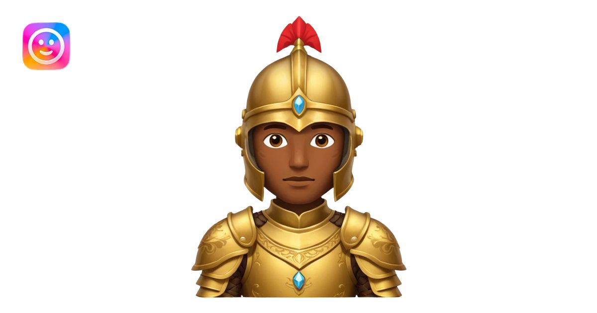 gold knight, brown skin emoji | AI Emoji Generator