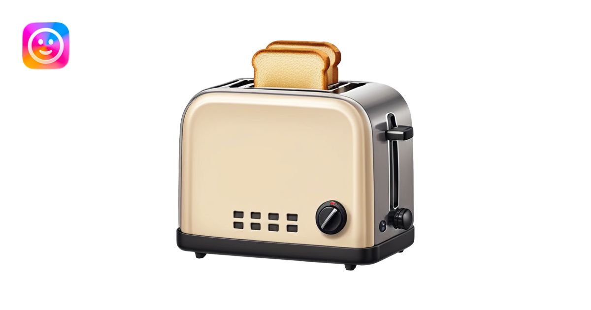 A simple 8-bit pixel art emoji of a toaster with a blocky, retro style ...