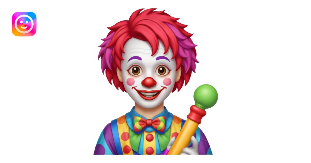 Clown with dildo emoji | AI Emoji Generator