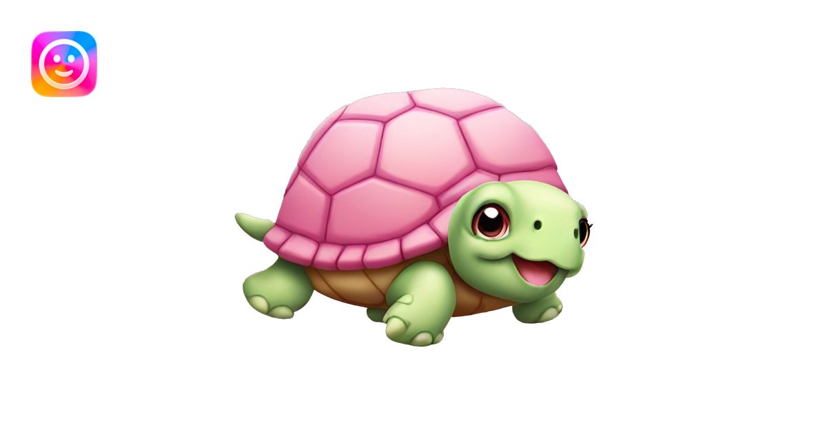 Pink turtle cute emoji | AI Emoji Generator
