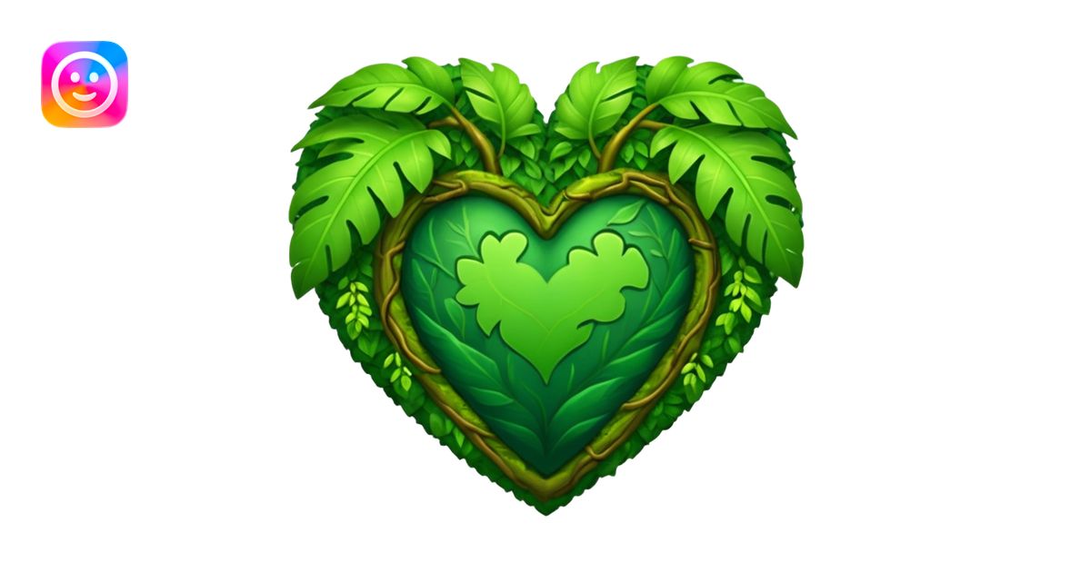 rainforest-themed heart emoji | AI Emoji Generator