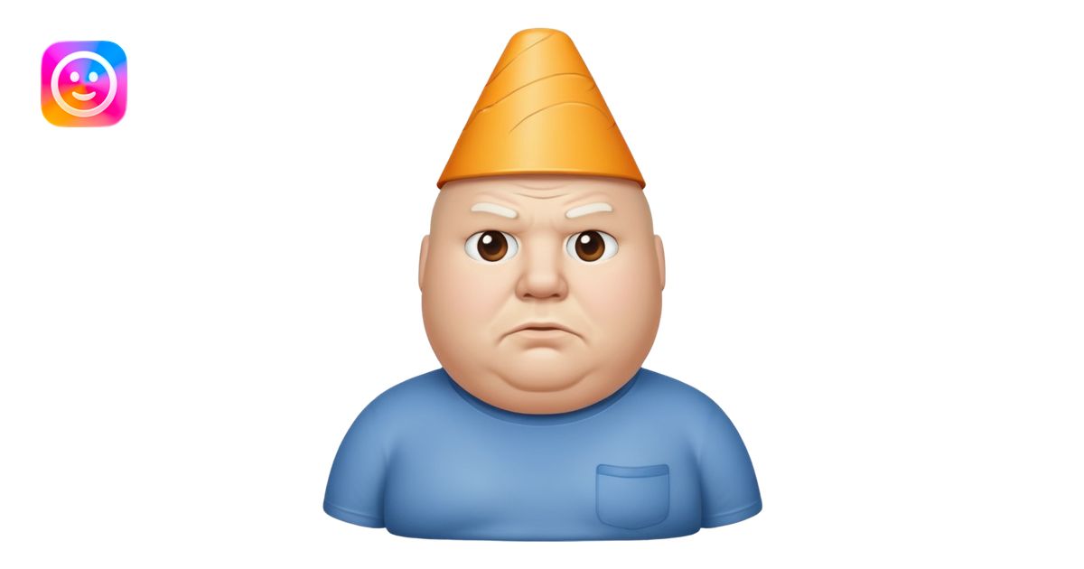 fat man with cone head emoji | AI Emoji Generator