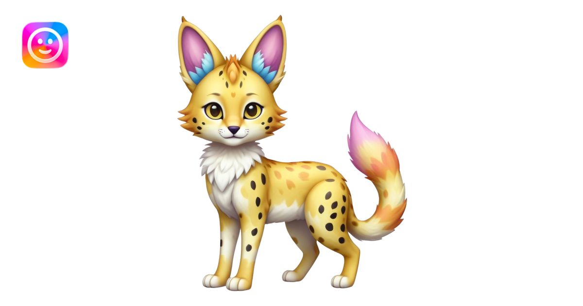 Cute Kawaii Epic Ethereal Sparkly Colorful Sergal-Serval-Vernid full ...