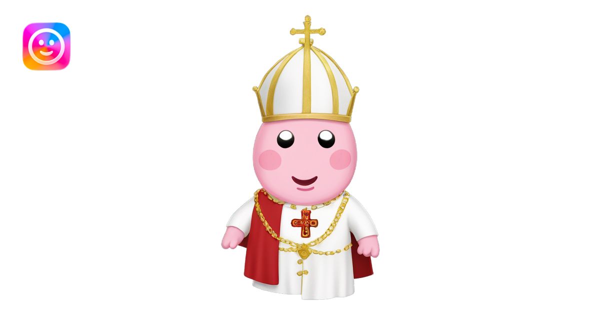 Peppa pig dressed as the pope peppa pig emoji | AI Emoji Generator