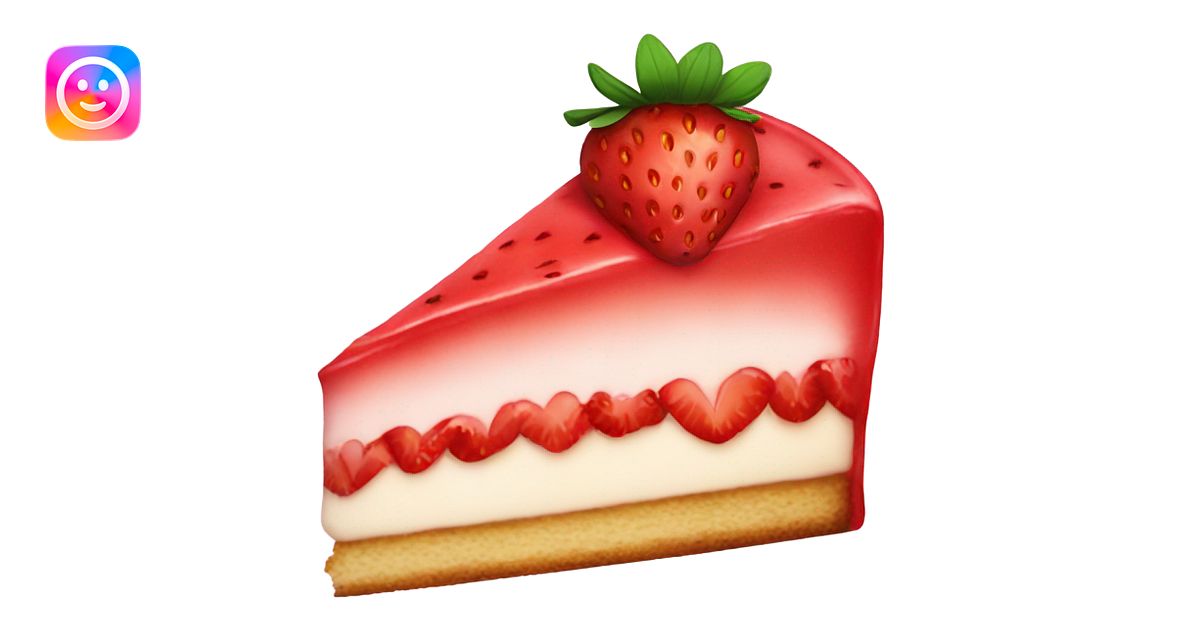 Strawberry cake slice emoji | AI Emoji Generator