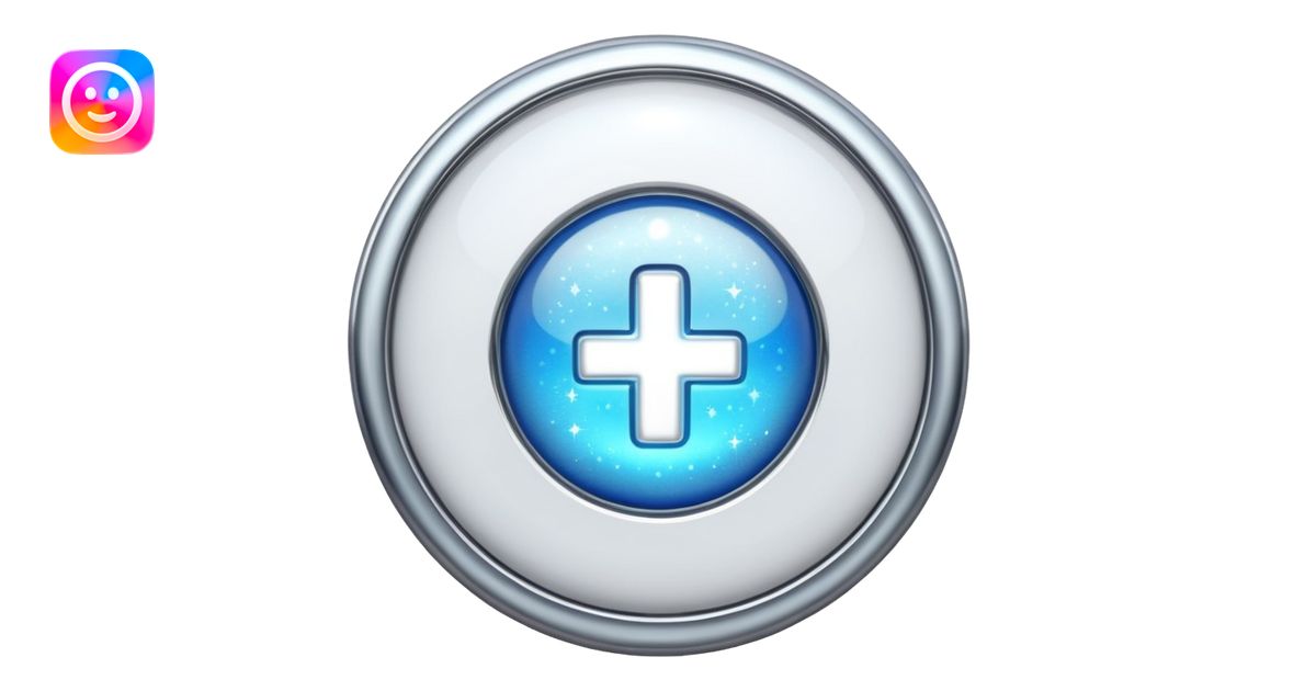 glitter white symbol of health + emoji | AI Emoji Generator