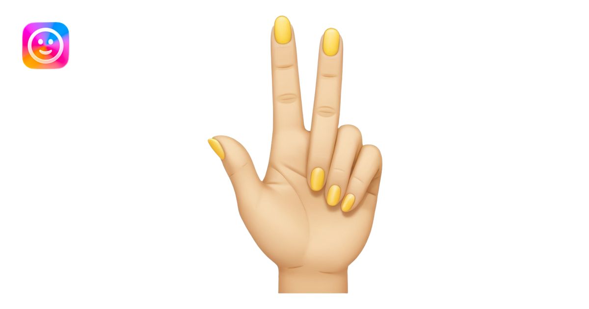 yellow 5 finger emoji, index finger extended, remaining finger folded ...