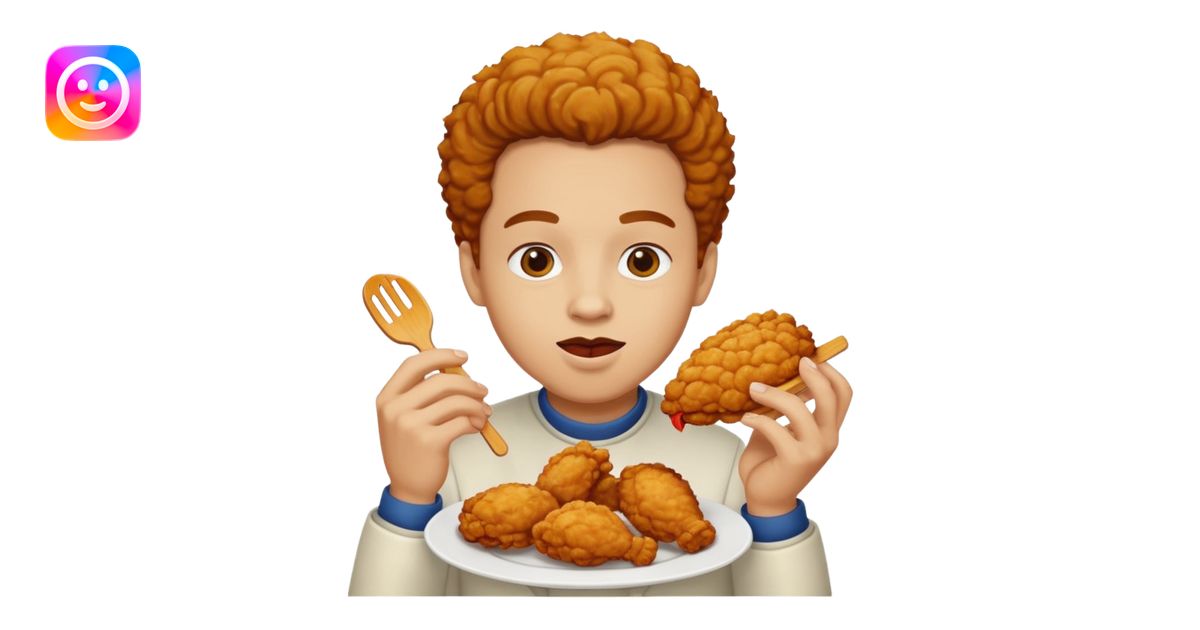 Fried chicken eating emoji | AI Emoji Generator