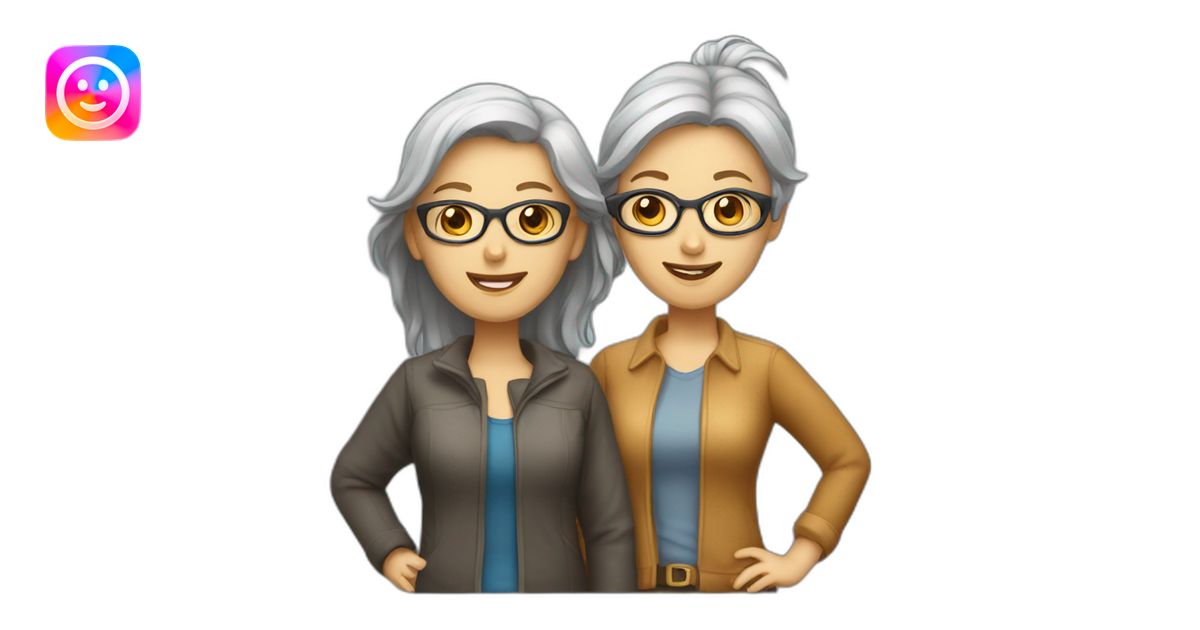 two senior software developer female friends emoji | AI Emoji Generator