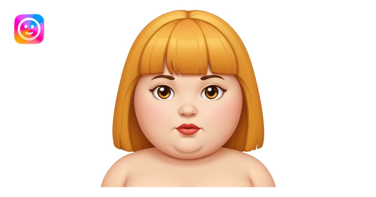 big fat girl with bangs emoji | AI Emoji Generator