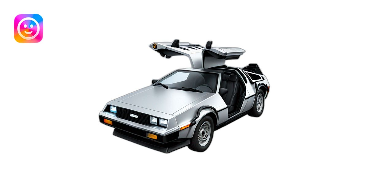 Flying de lorean emoji | AI Emoji Generator