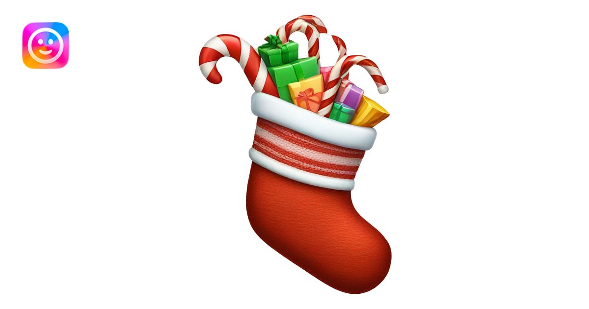 Christmas stocking filled with candy canes emoji | AI Emoji Generator