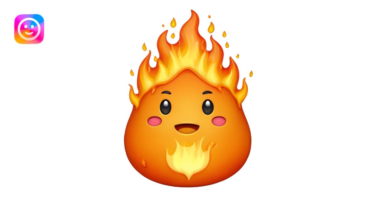 a flame that burns a fat body emoji | AI Emoji Generator