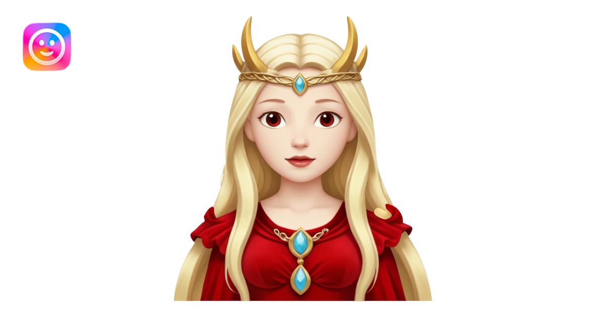 Freya, Love Goddess from Norse Mythology with long blonde hair, red ...