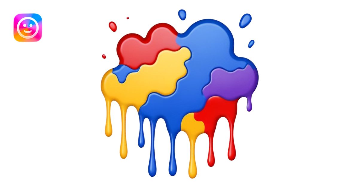Make a painting which is splattered paint emoji | AI Emoji Generator