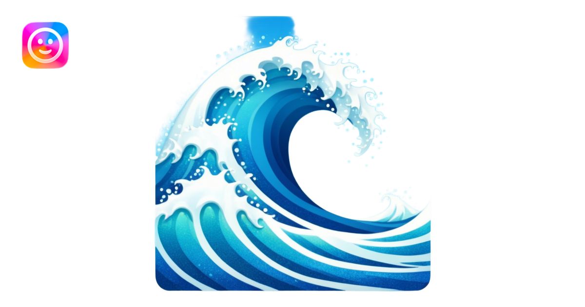 glitter wave ocean surf cian emoji | AI Emoji Generator
