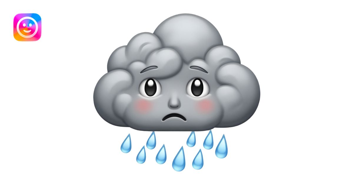 stormy cloud crying and sad emoji | AI Emoji Generator