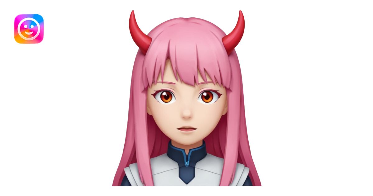 zero two emoji zero two from darling in the franxx emoji | AI Emoji ...