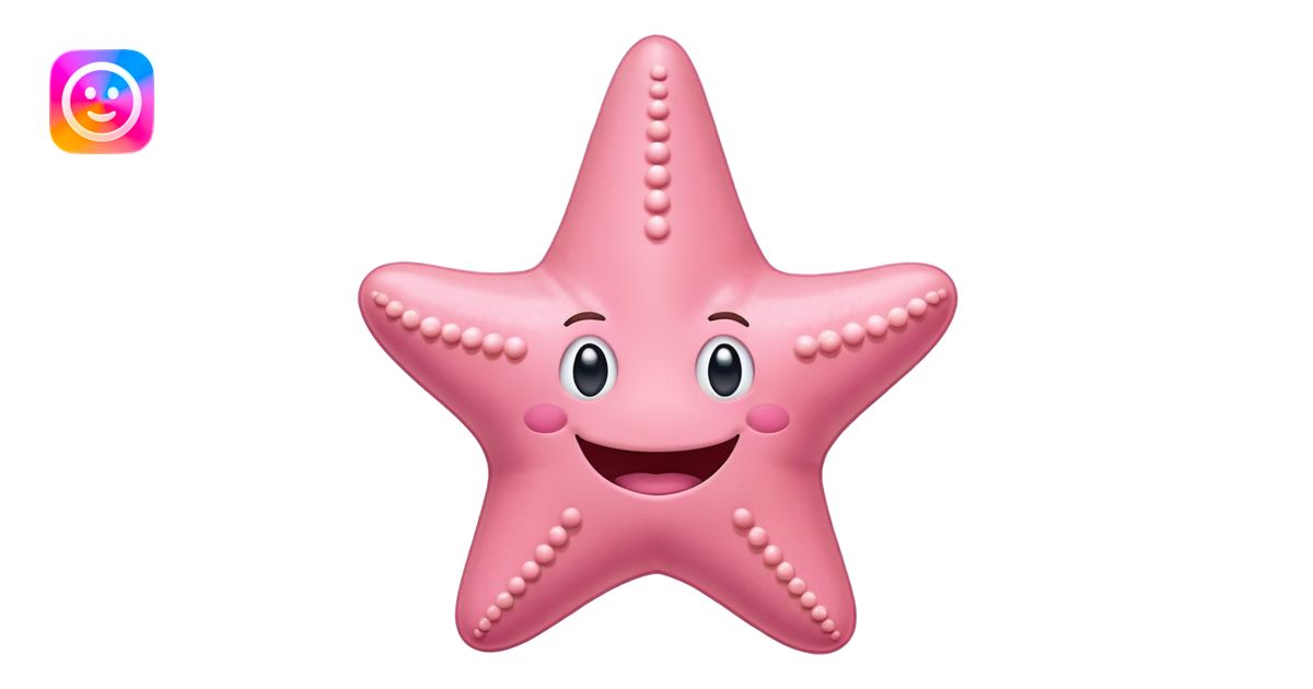 Patrick Star from SpongeBob, smiling emoji | AI Emoji Generator