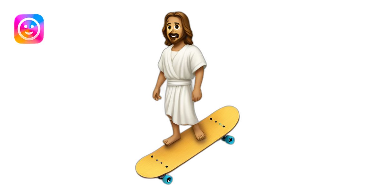 yesus use skateboard emoji | AI Emoji Generator