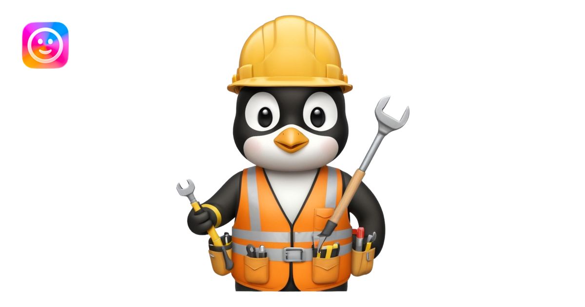Penguin Construction Worker emoji | AI Emoji Generator