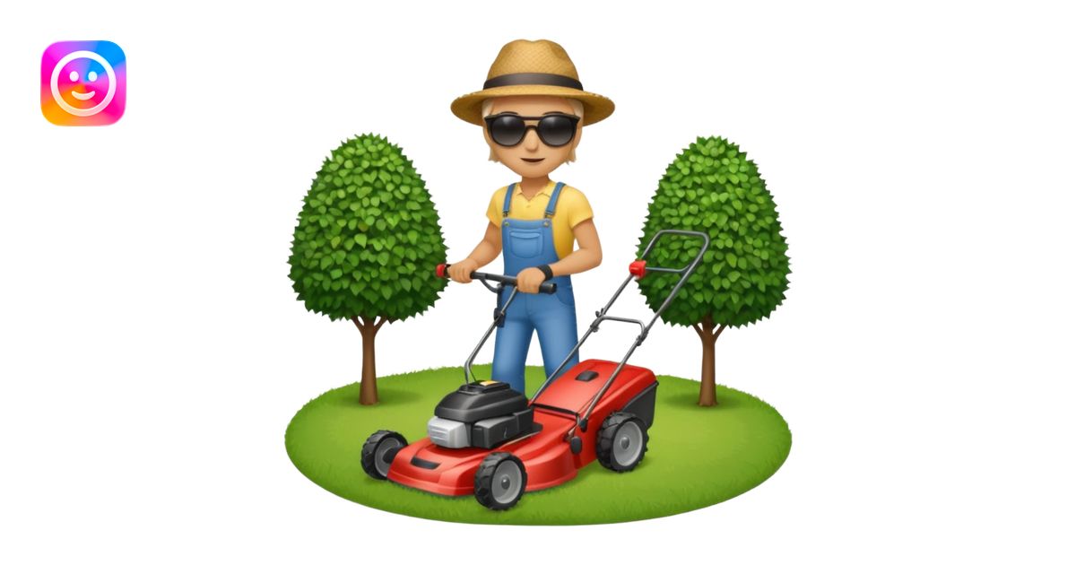 Mowing The Yard Emoji Ai Emoji Generator
