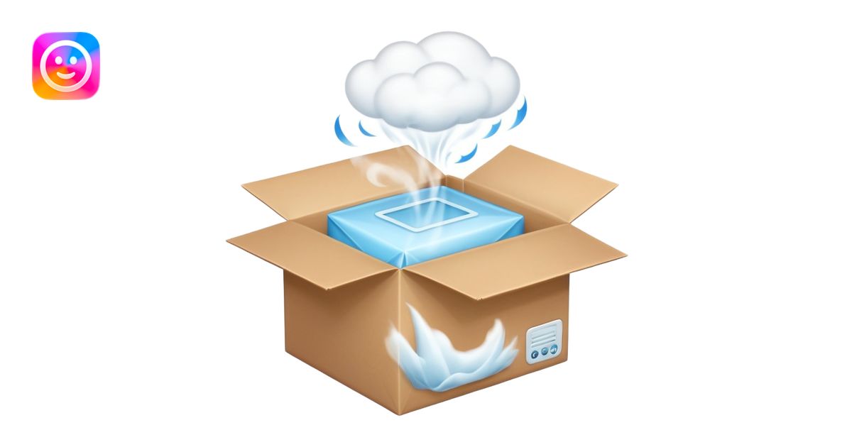 Generate a realistic emoji-style icon of the an open package which is ...