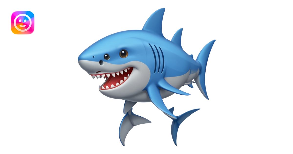 Tiburon con tenis azules emoji | AI Emoji Generator