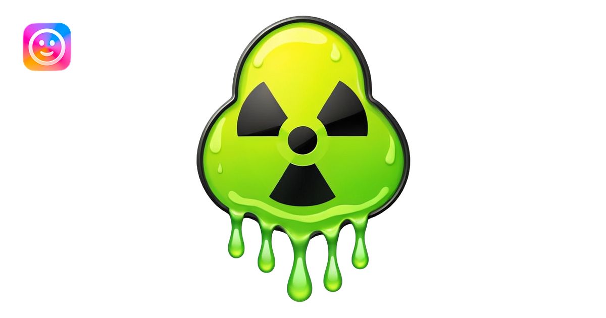 radioactive hazard symbol stylized to look like it is melting. The ...
