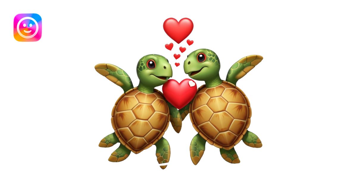 Sea turtles with heart emoji | AI Emoji Generator