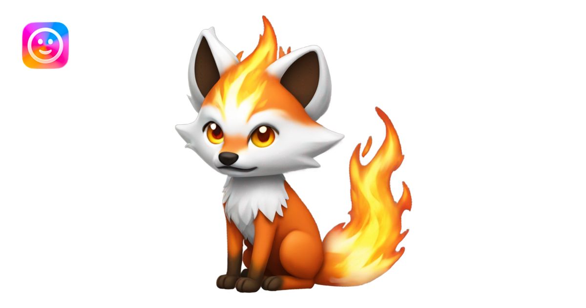 Fire elemental fox emoji | AI Emoji Generator