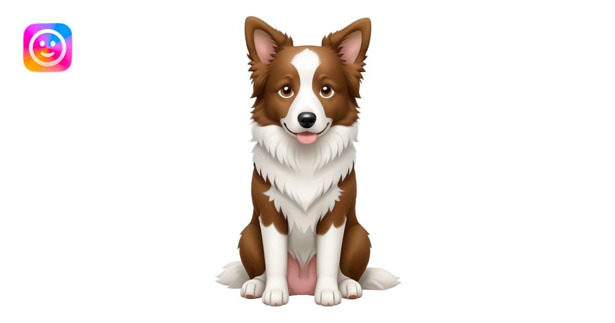 Sitting pure white Border Collie emoji | AI Emoji Generator