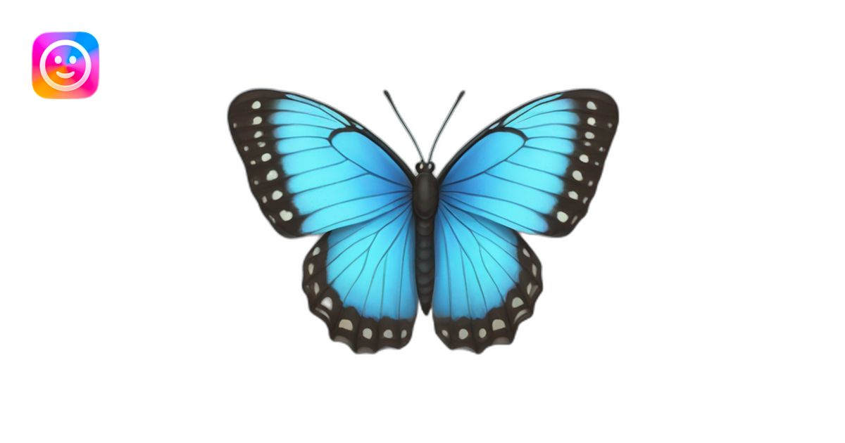 the most beautiful blue butterfly emoji | AI Emoji Generator