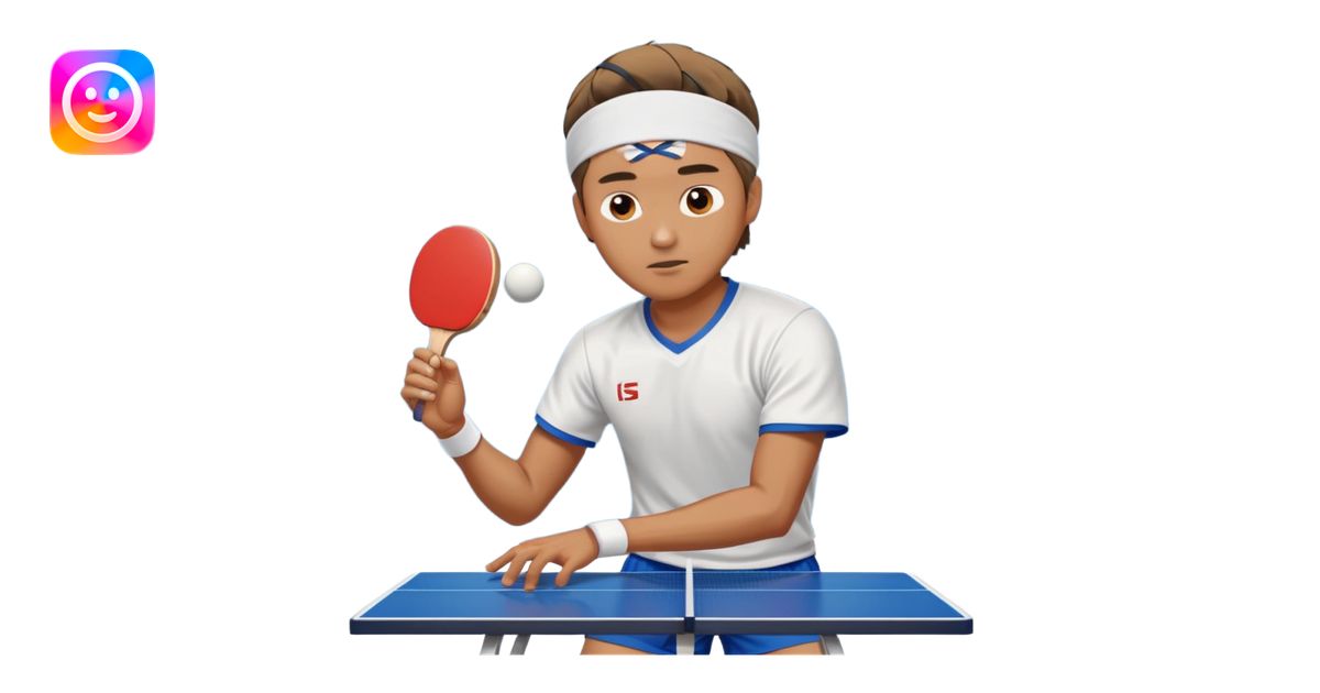Guy playing ping pong emoji | AI Emoji Generator