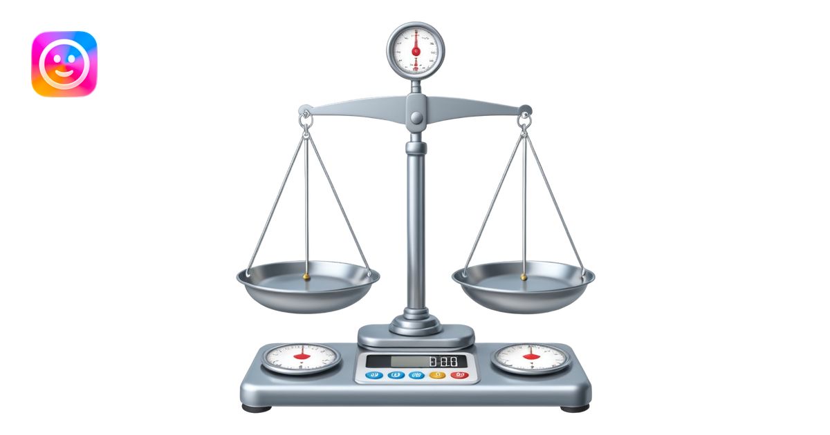 A schematic drawing of a balance scale. emoji | AI Emoji Generator